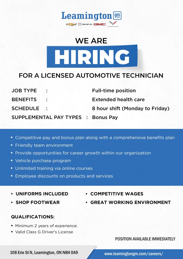 Mechanical Technician - Leamington GM